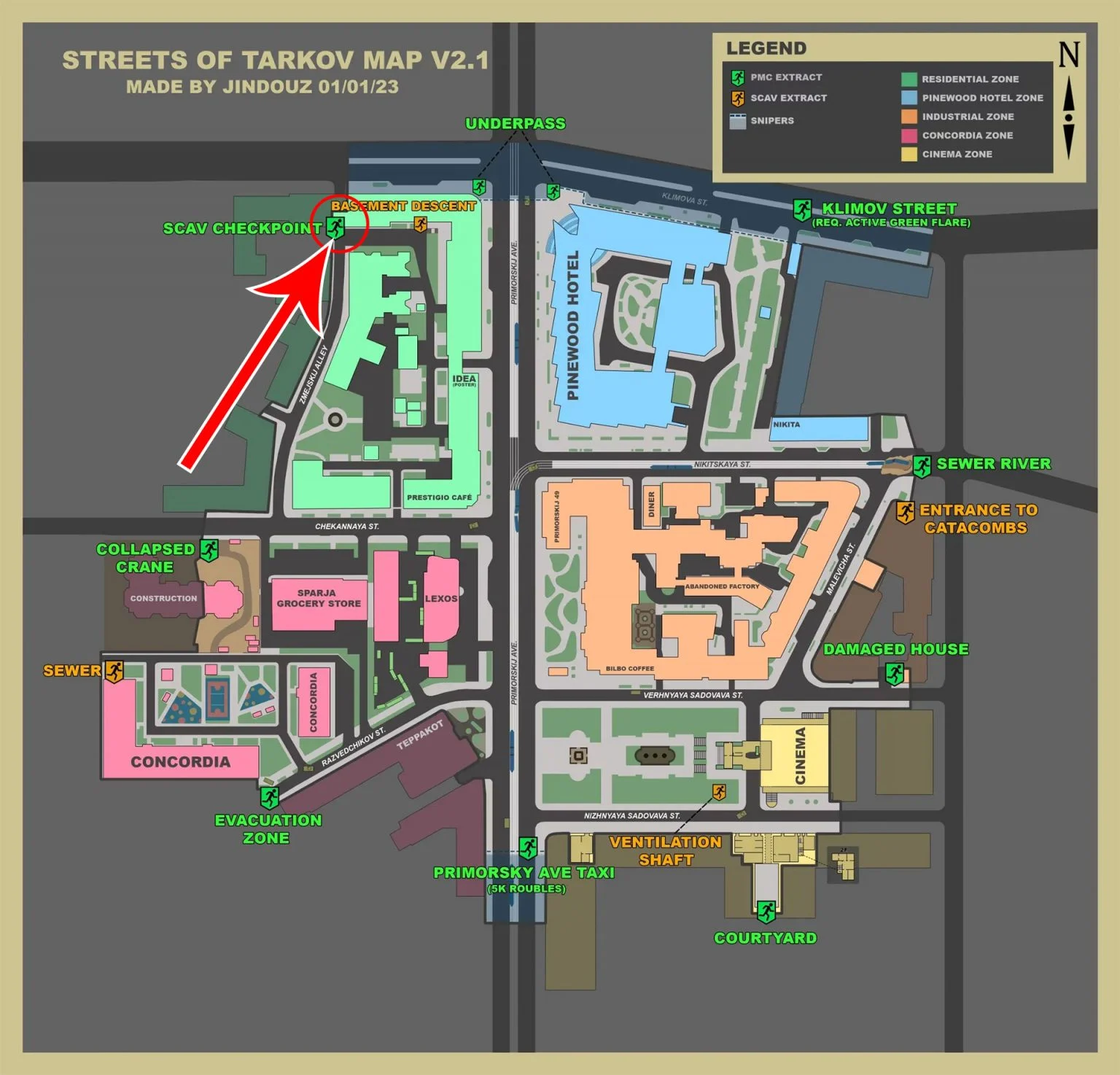 Escape from Tarkov: Streets of Tarkov Scav Checkpoint Extract Location ...