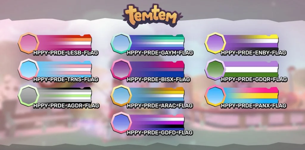 TemTem Pride Flag Codes - Gamer Digest